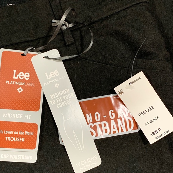 Lee | Pants & Jumpsuits | Lee Nwt Platinum Label Black No Gap Trouser ...